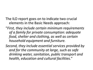 Basic needs approach | PPTX
