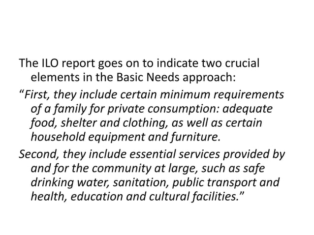 Basic needs approach | PPTX