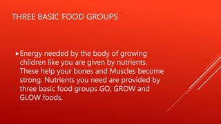 Basic needs go, grow and glow food | PPTX