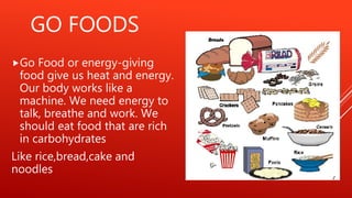 Basic needs go, grow and glow food | PPTX