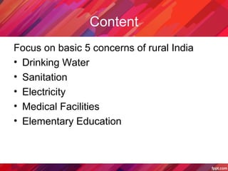 Basic needs of rural india | PPT