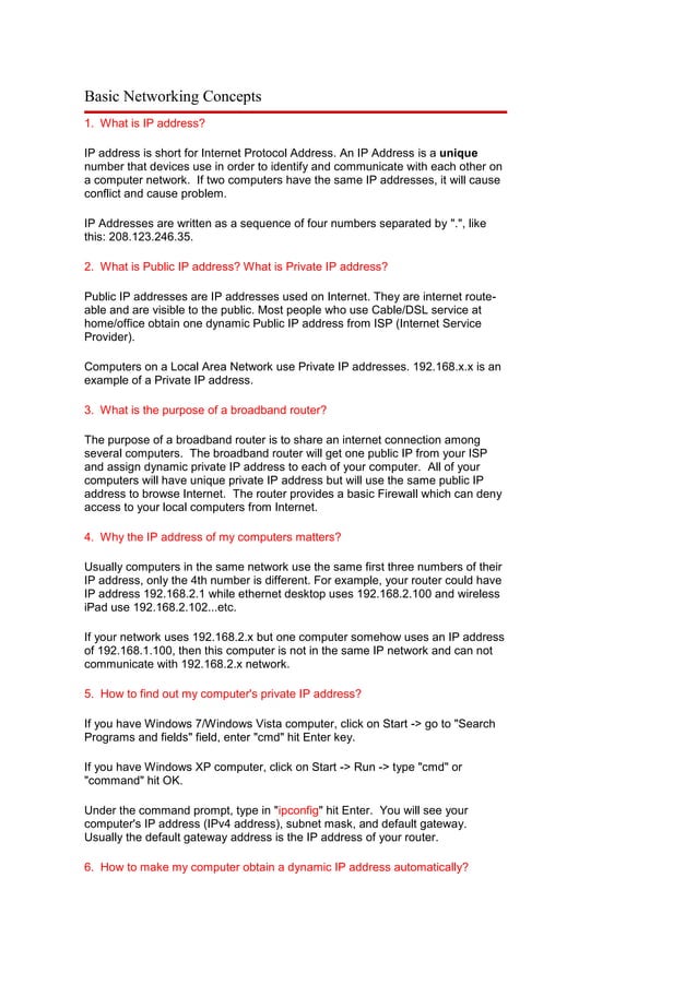 Basic networking concept1 | DOCX