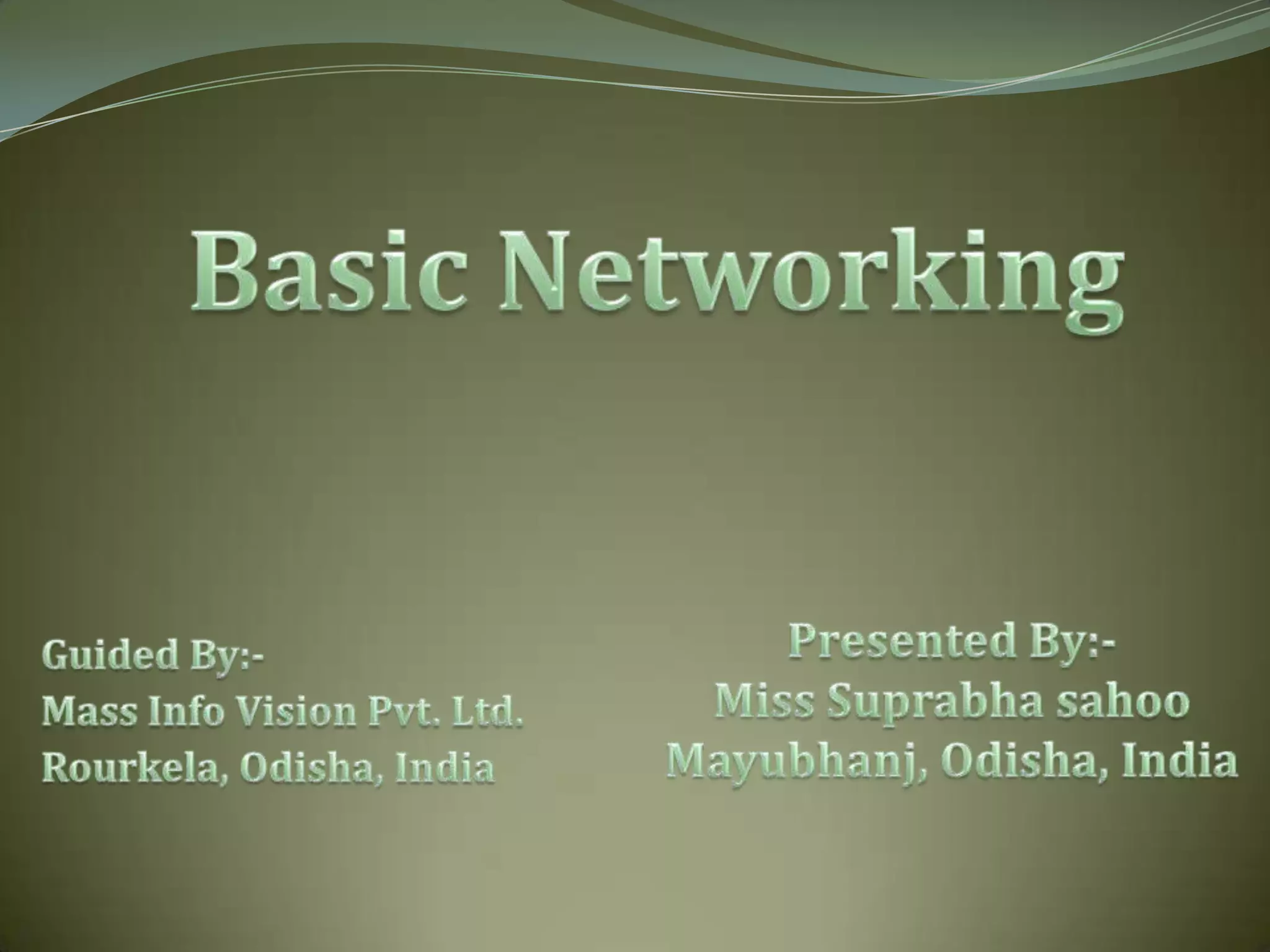 Basic networking in power point by suprabha | PPTX | Computer ...