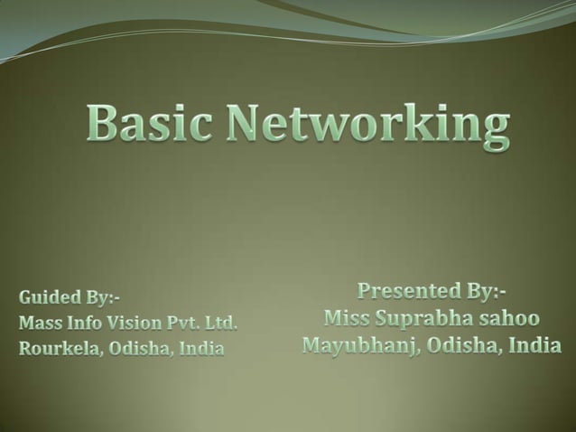 Basic networking in power point by suprabha | PPTX | Computer ...