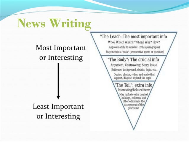 Basic news writing | PPT | College Education | Education