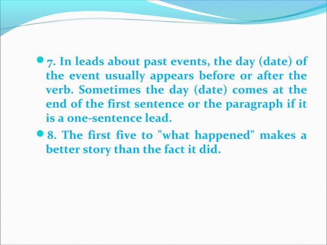 Basic news writing | PPT | College Education | Education