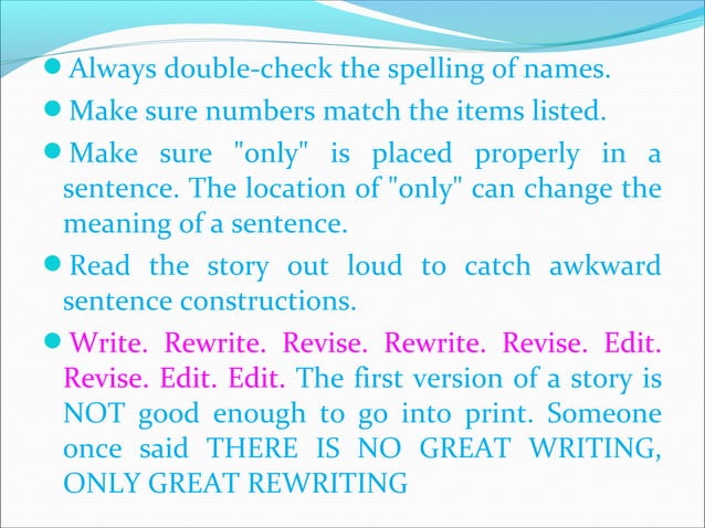 Basic news writing | PPT | College Education | Education