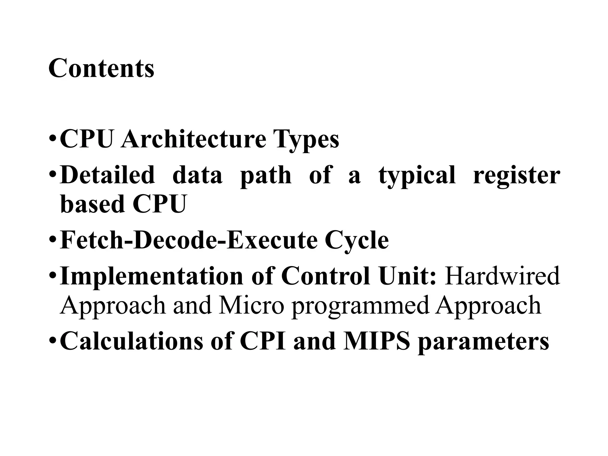 Basic non pipelined cpu architecture | PDF