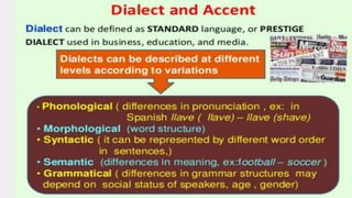 Basic notions; language variation and levels | PPTX