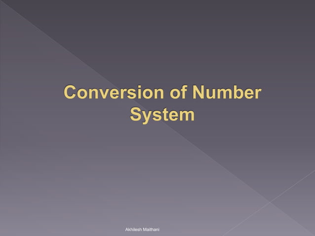 Basic of number system | PPSX | Computing | Technology & Computing