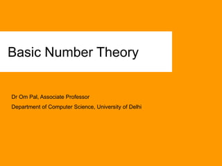 CRYPTOGRAPHY AND NUMBER THEORY, he ha huli | PPT | Technology & Computing