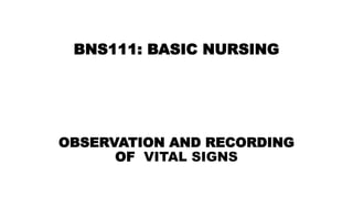 BASIC NURSING - VITAL SIGNS for Nursing students | PPTX