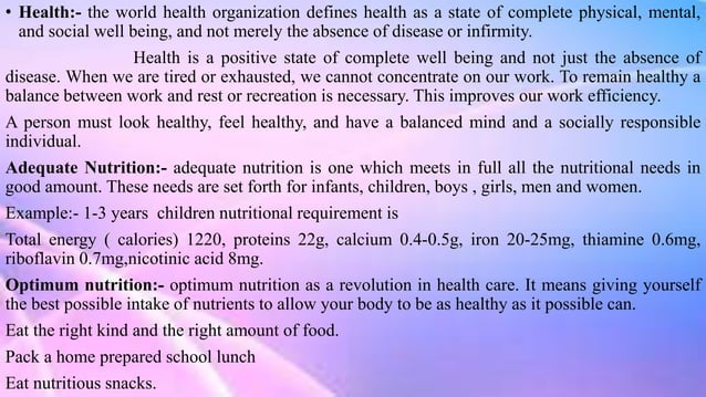 basic nutrition ppt | PPT