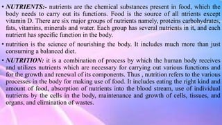 basic nutrition ppt | PPT