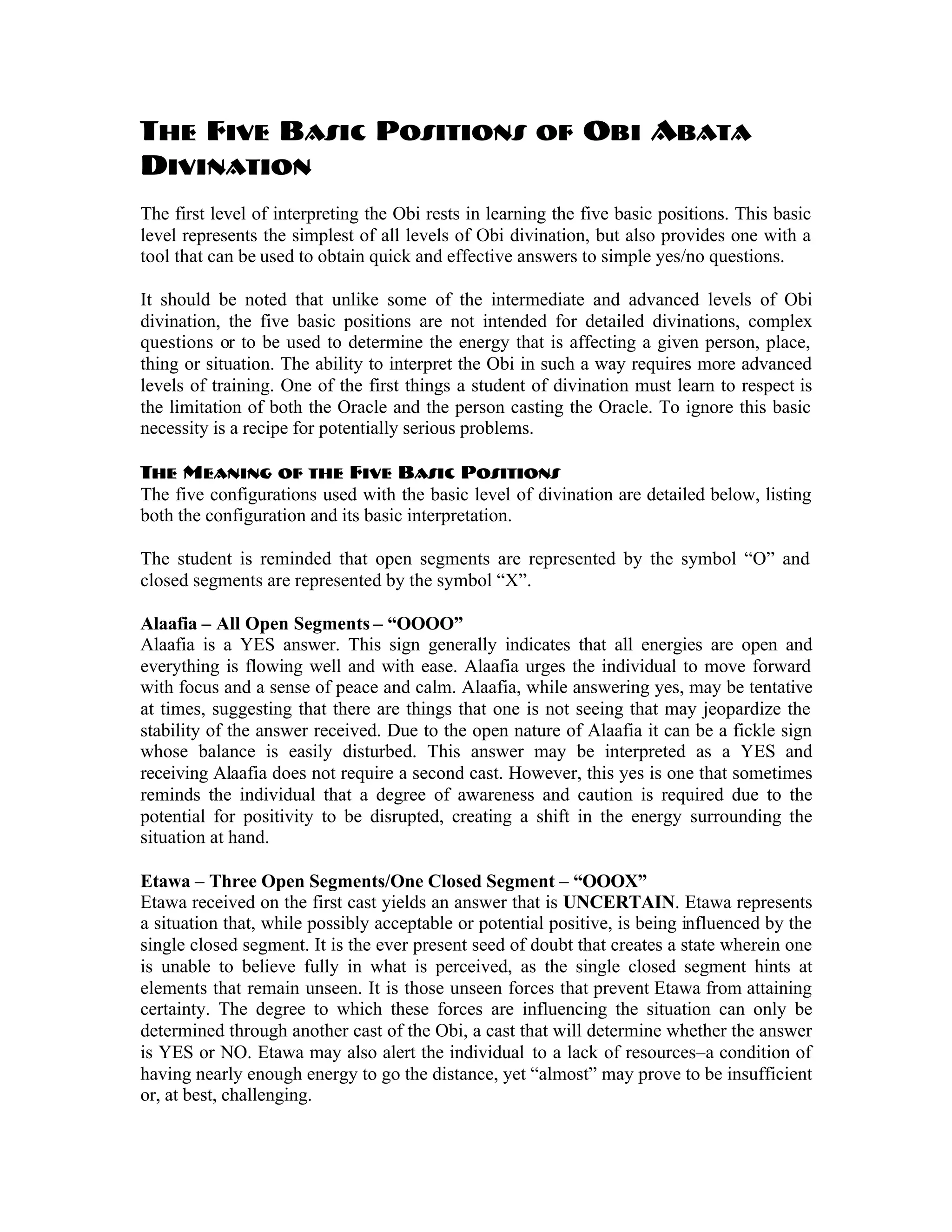 Basic obi abata_divination | PDF