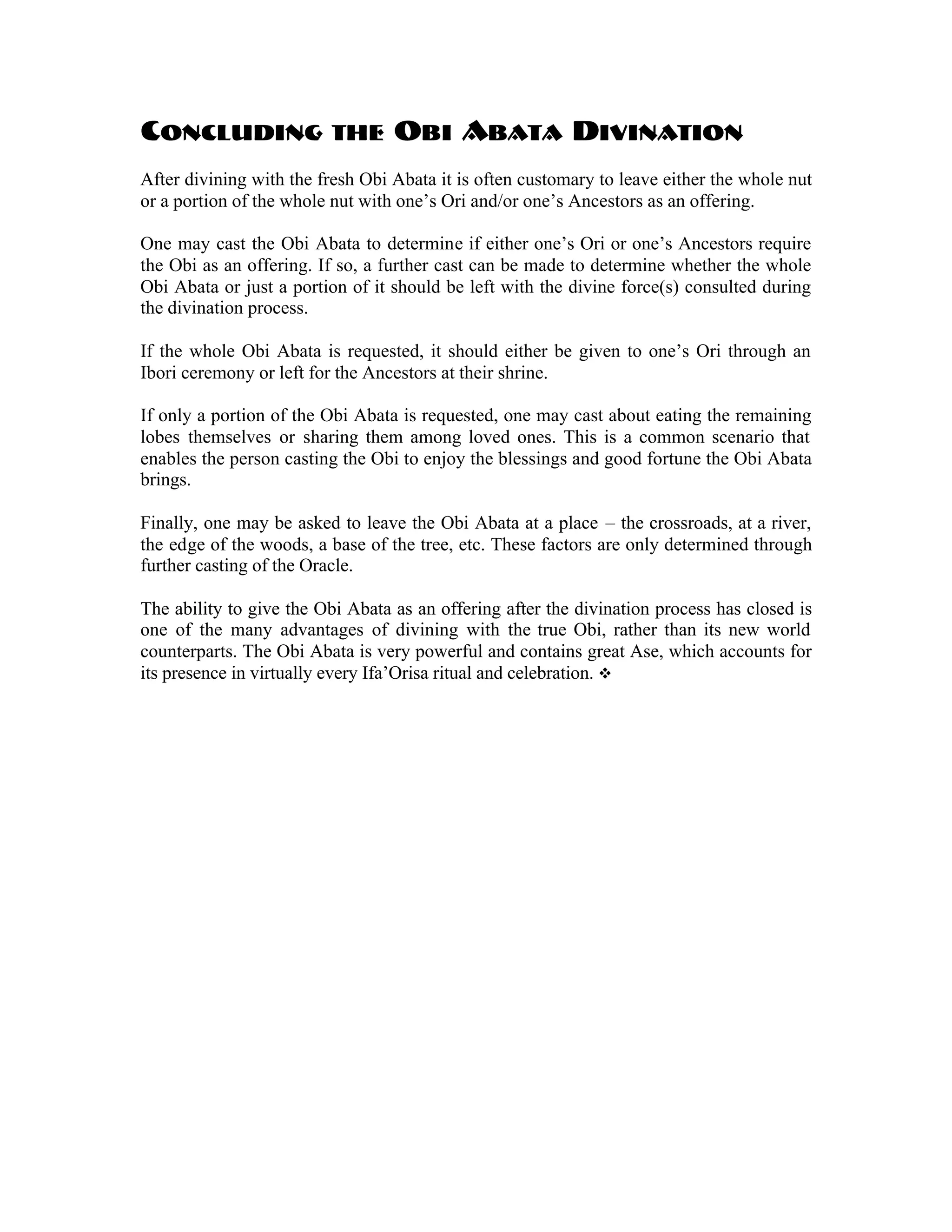 Basic obi abata_divination | PDF