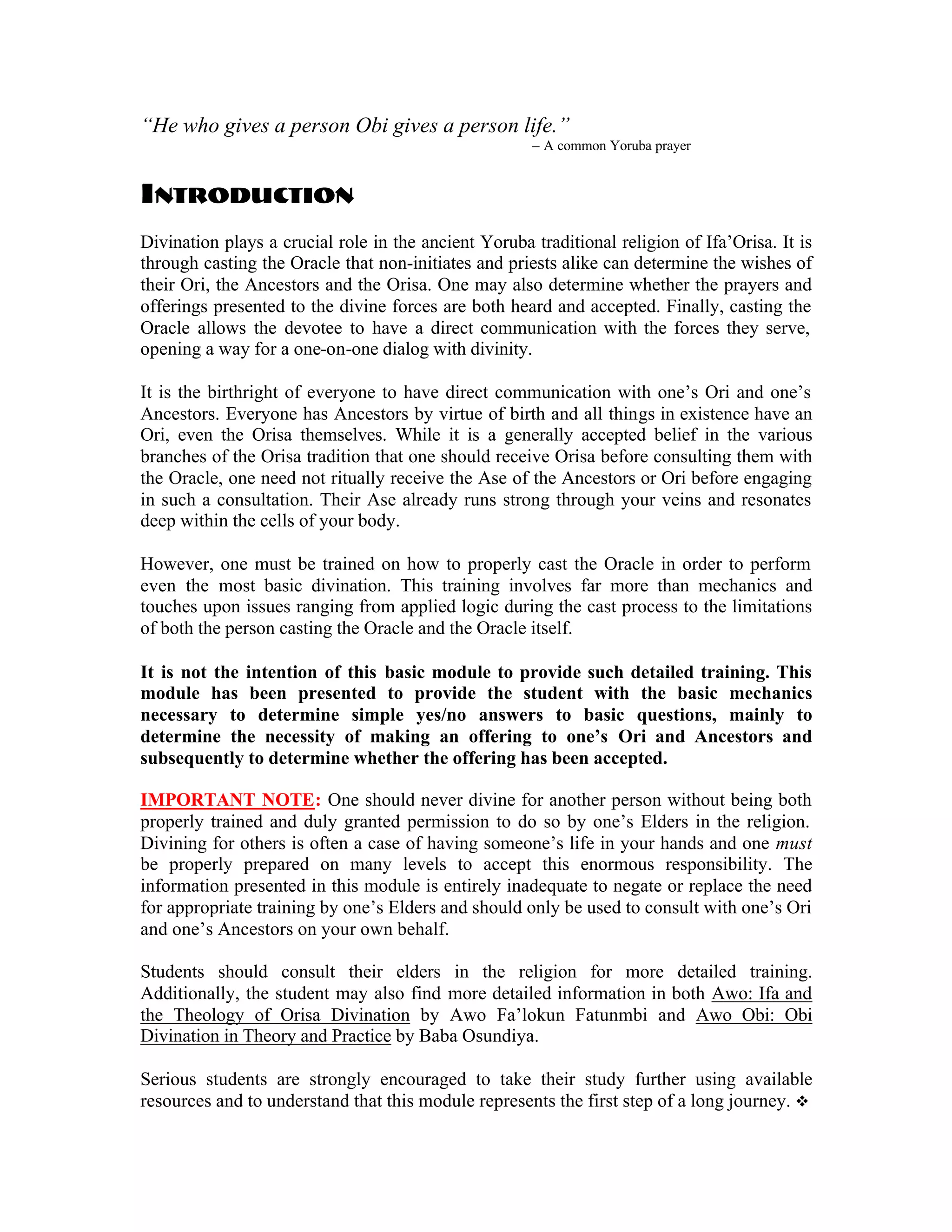 Basic obi abata_divination | PDF