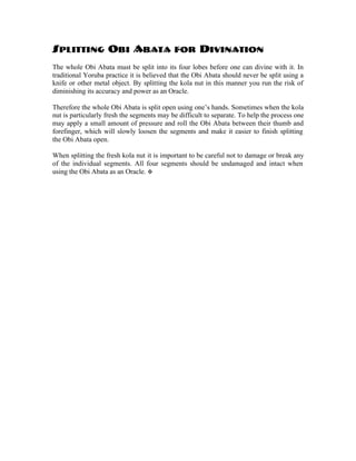 Basic obi abata_divination | PDF