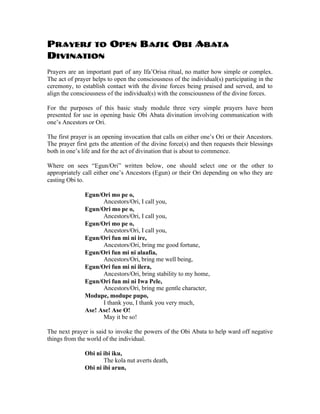 Basic obi abata_divination | PDF