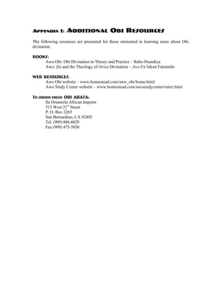 Basic obi abata_divination | PDF