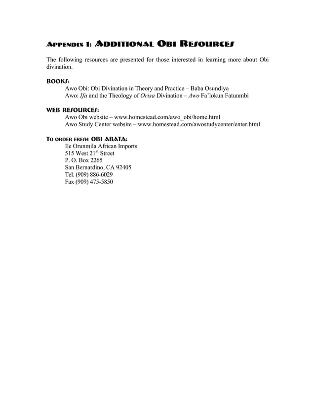 Basic obi abata_divination | PDF | Hinduism | Religion & Spirituality