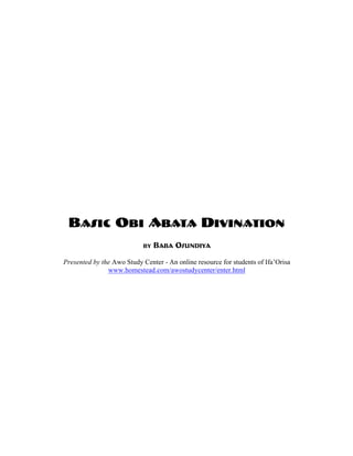 Basic obi abata_divination | PDF
