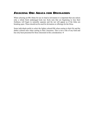 Basic obi abata_divination | PDF
