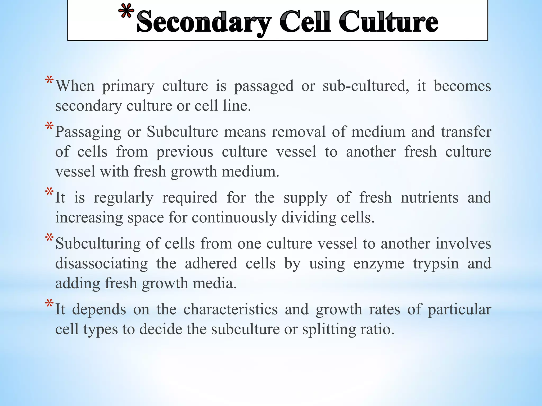 Basic of animal cell culture part I | PPTX