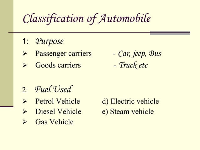 Basic of automobile.ppt | Auto Body Styles | Automotive