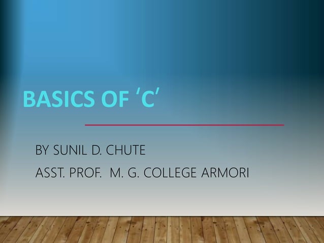 Basic of c language | PPT