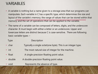 Basic of c language | PPT | Programming Languages | Computing