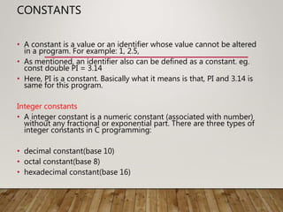 Basic of c language | PPT | Programming Languages | Computing