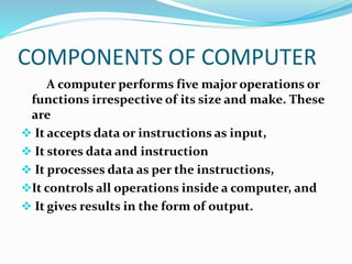 Basic of computers | PPTX | Computing | Technology & Computing