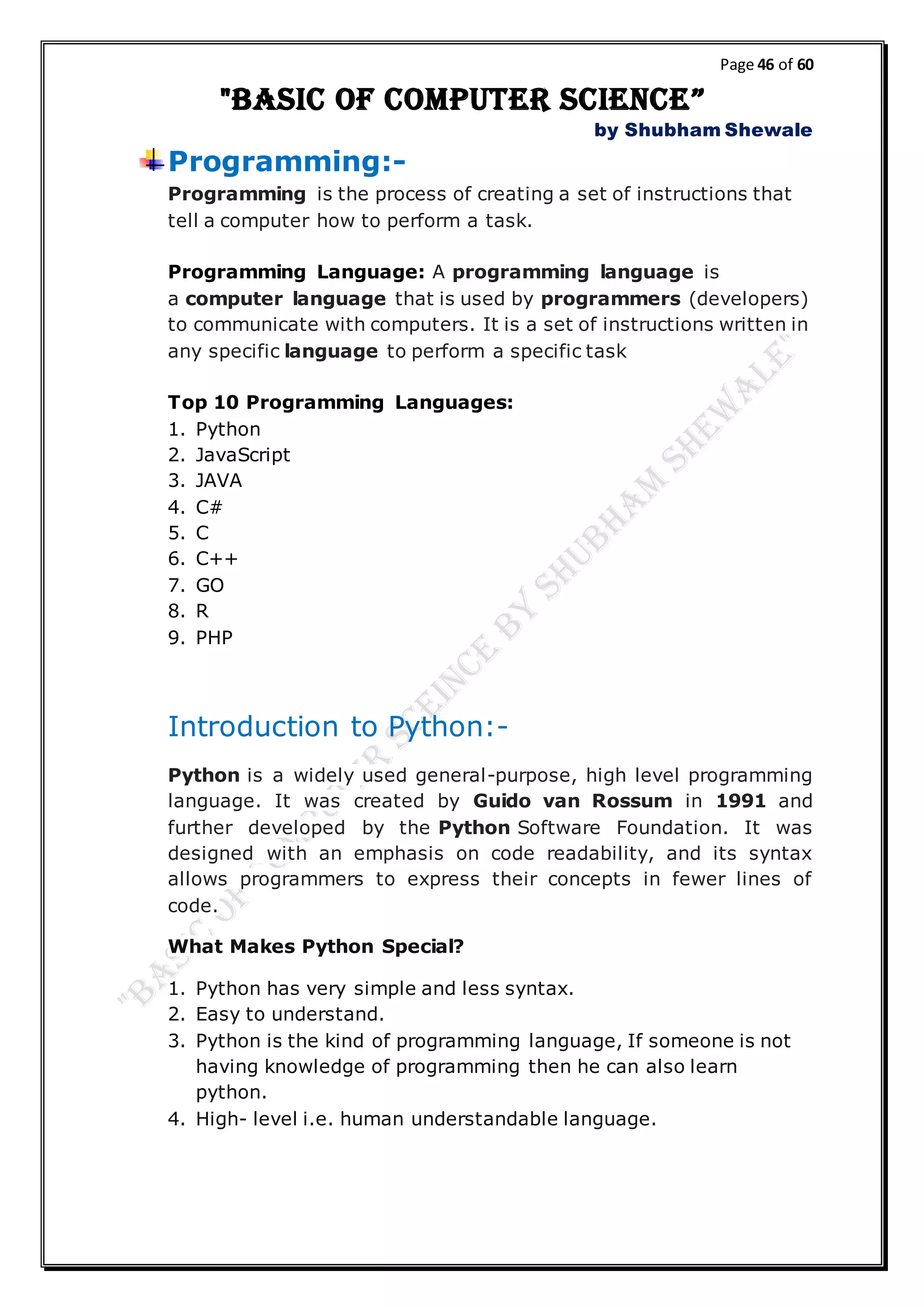Basic of COMPUTER SCIENCE Presented by Shubham Shewale.pdf