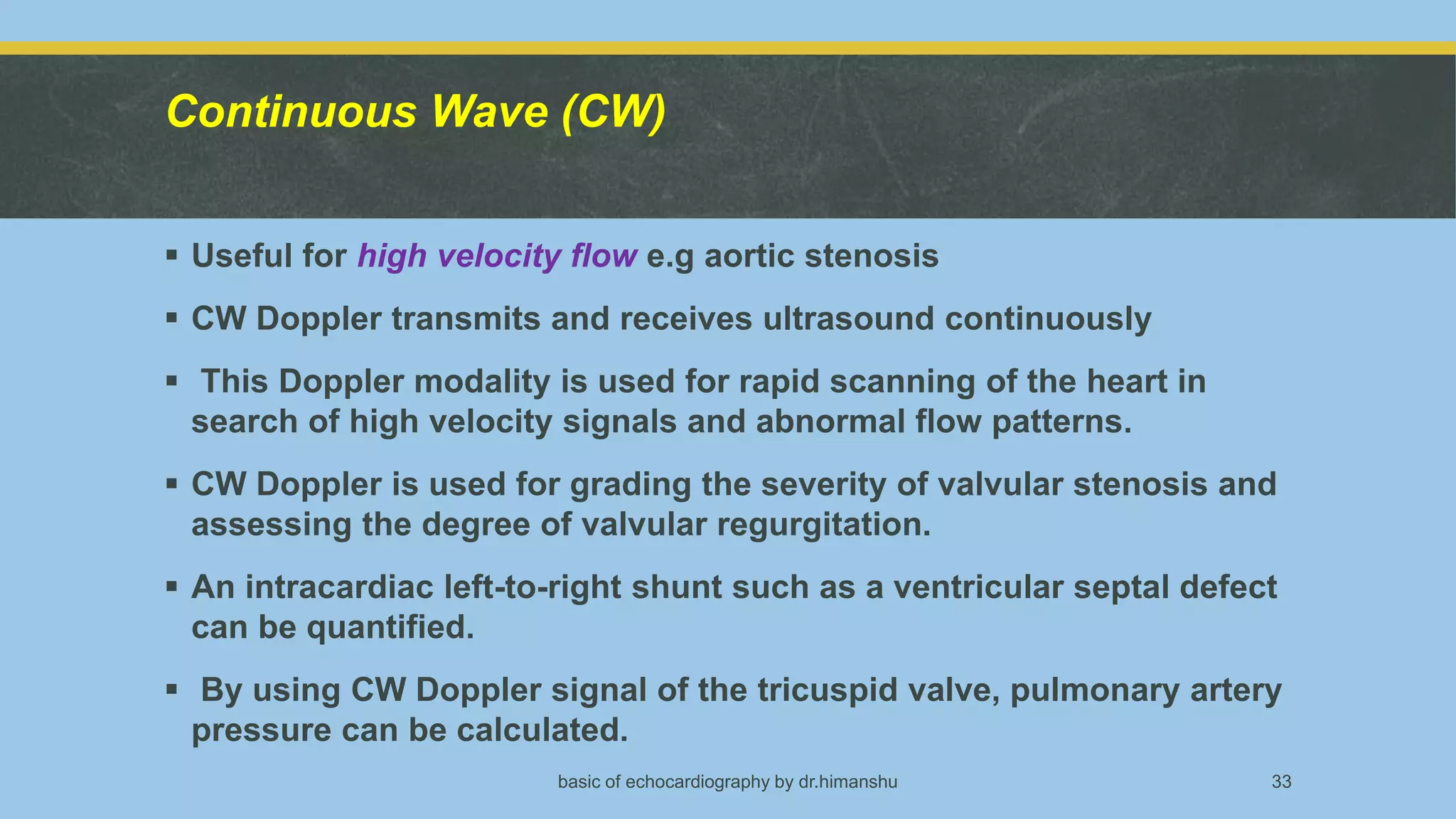 Echocardiography basics | PPTX