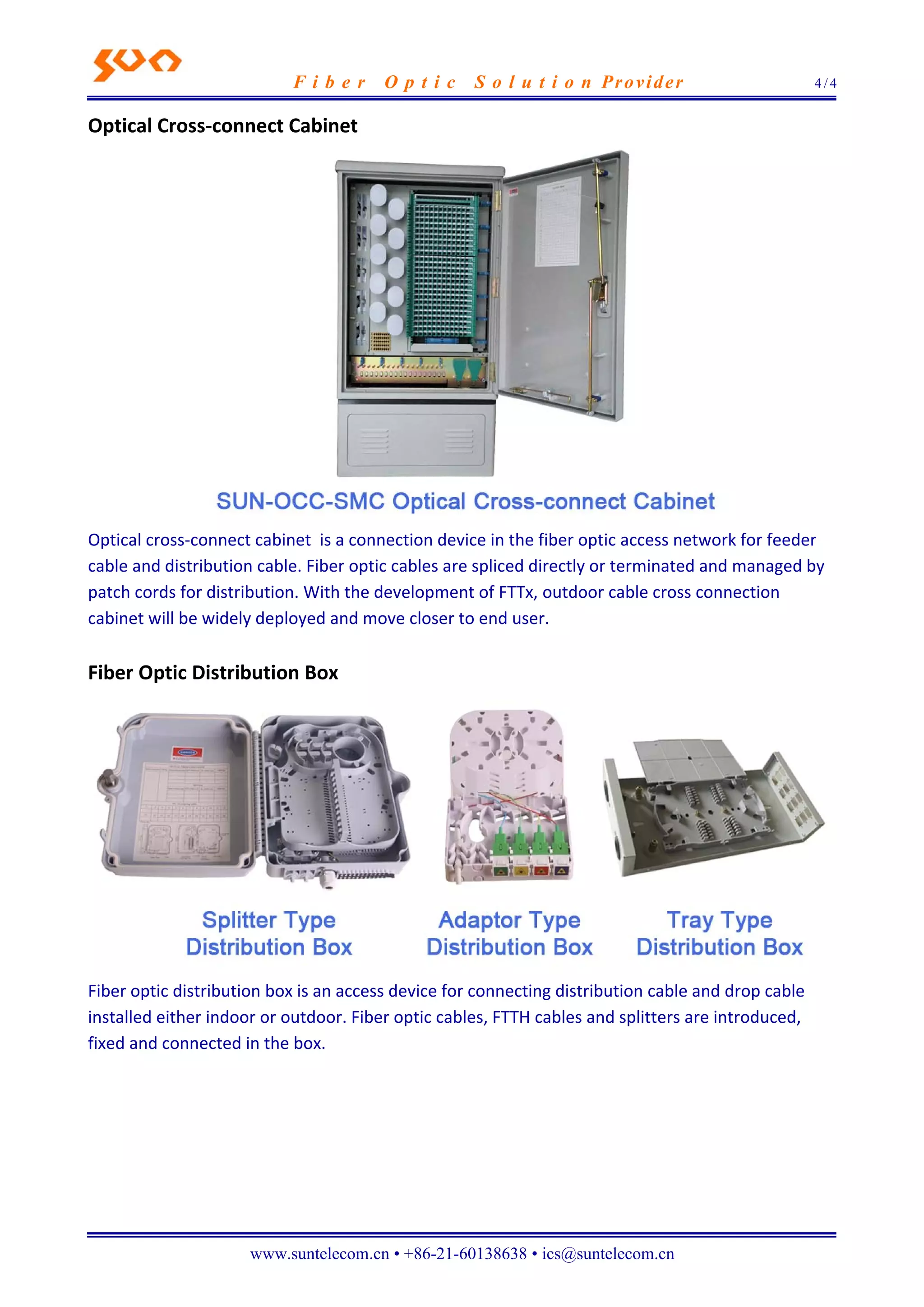 Basic of fiber optic cable distribution | PDF