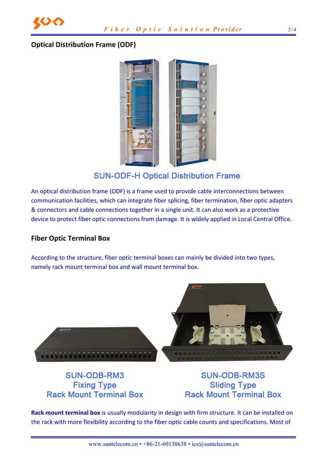 Basic of fiber optic cable distribution | PDF