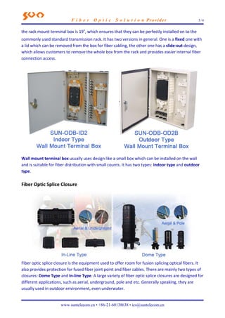 Basic of fiber optic cable distribution | PDF