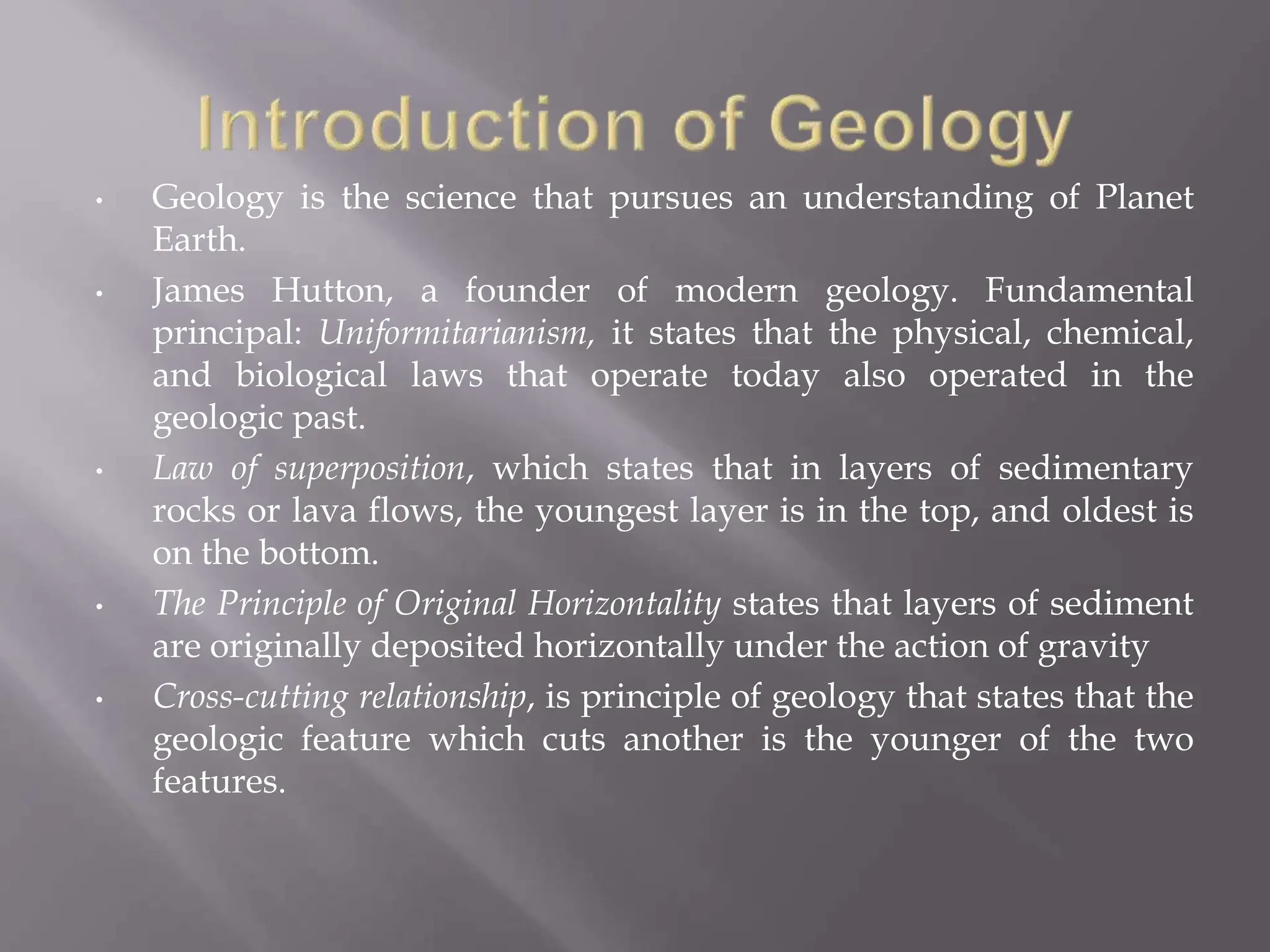 The presentation of Basic of Geology RAHUTAMA.ppt