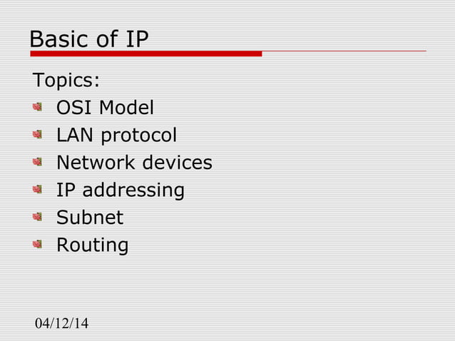 Basic of ip subnet and addressing | PPT | Computer Networking | Computing