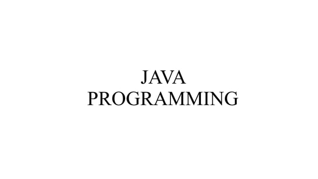 Basic of java | PPT