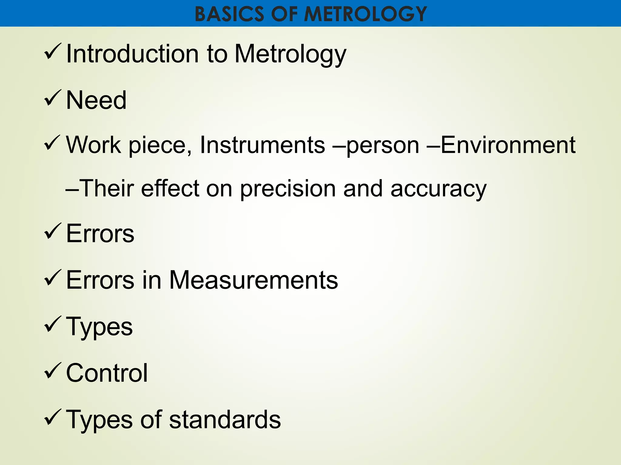 Basics of metrology | PDF