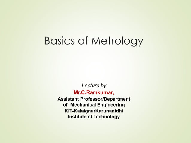 Basic of metrology | PDF