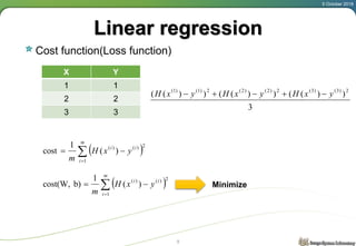 머신 러닝 기초 - 회귀 및 분류 (Basic of ML - Regression and Classification) | PPT