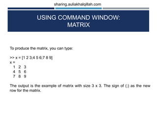 Basic of octave matlab programming language | PPTX