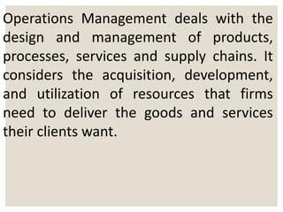 Basic of Operation Management | PPT