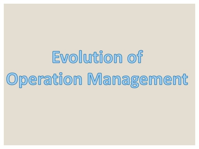 Basic of Operation Management | PPT