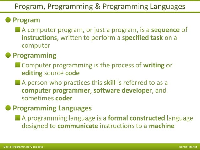 Basic of Programming (Introduction to Programming) | PPT