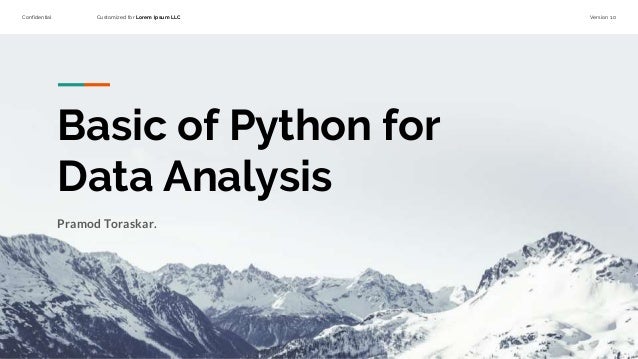 Basic of python for data analysis