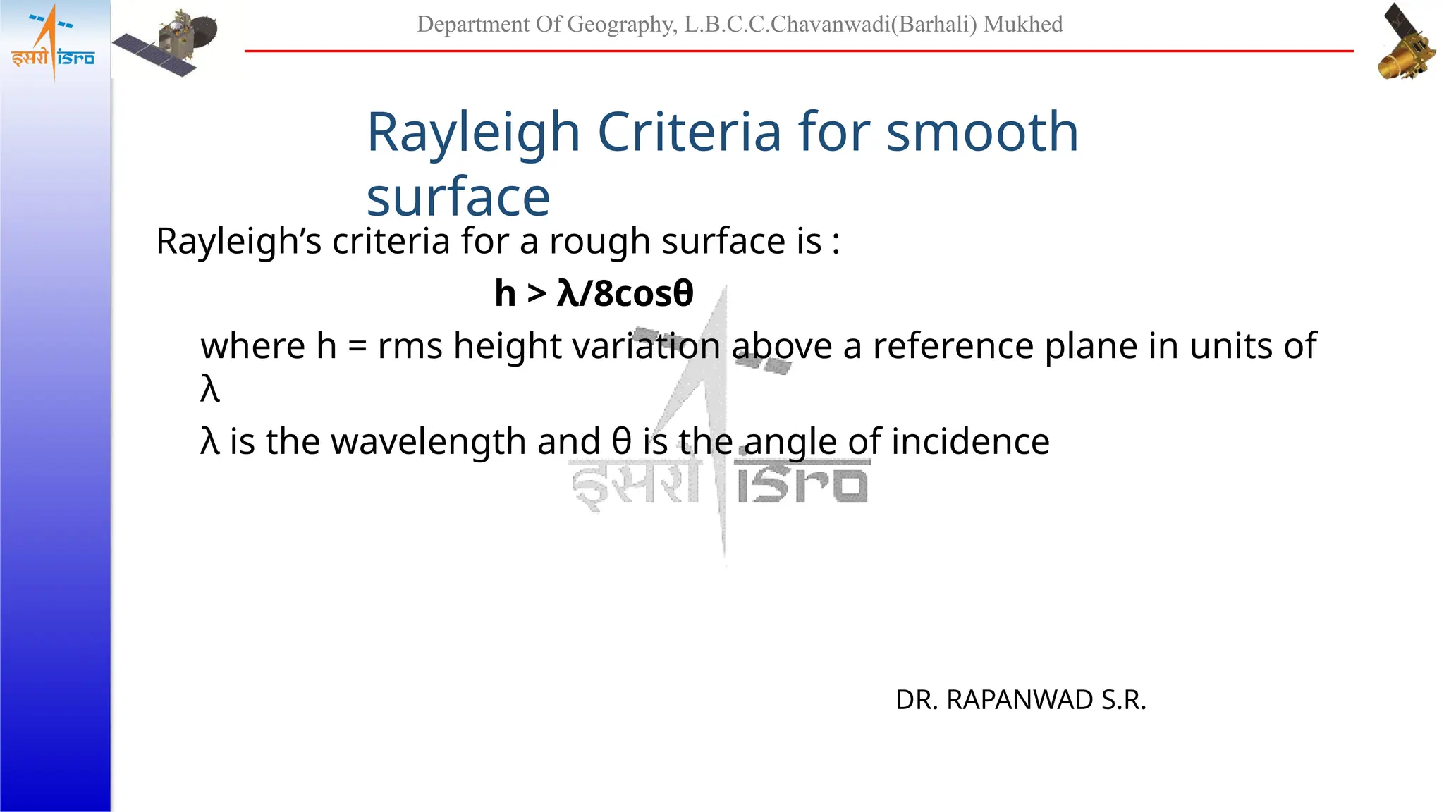 Basic of remote sensing by Dr.Rapanwad S.R..pptx